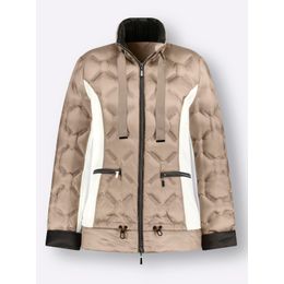 WITT Damen Leichtdaunenjacke mit seitlichen Jersey-Eins&auml;tzen, beige-ecru, Gr&ouml;&szlig;e 36