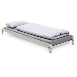 Magazin Bett Erik 90 x 200 cm RAL 7032 Kieselgrau