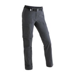 Funktionshose Maier Sports "Inara slim zip", Damen, Gr. 42, Normalgrößen, grau, 90% Polyamid, 10% Elasthan, Hosen Funktionshose, Damen Wanderhose, zipp-off Outdoor-Hose, 4 Taschen, Slim Fit