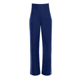 Culotte WINSHAPE "Functional Comfort CUL601C", Damen, Gr. L, Normalgr&ouml;&szlig;en, blau (dunkelblau), 85% Polyester, 15% Elasthan, Hosen Yogahose Yogawear, High Waist mit praktischen Taschen