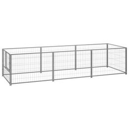 vidaXL Hundezwinger Stahl silber 3 m, 1 m, 70 cm