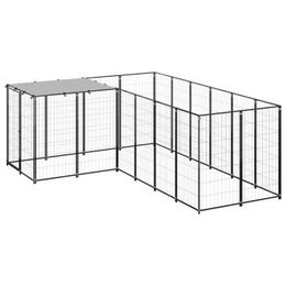 vidaXL Hundezwinger Stahl schwarz 2,2 m, 3,3 m, 1,1 m