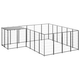 vidaXL Hundezwinger Stahl schwarz 3,3 m, 3,3 m, 1,1 m