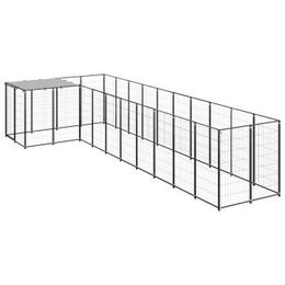 vidaXL Hundezwinger Stahl schwarz 2,2 m, 5,5 m, 1,1 m