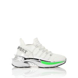 Sneaker Plein Sport "Chrome Surfer", Herren, Gr. 35, Normalschaft, wei&szlig; (0127, wei&szlig;, gr&uuml;nfluo), Schuhe Sneaker