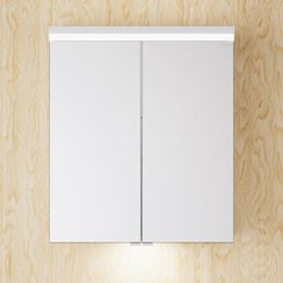 Burgbad Lin20 Spiegelschrank mit LED-Beleuchtung, 60 cm, 2 Spiegeltüren, mit Waschtischbeleuchtung