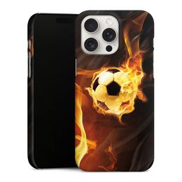 DeinDesign iPhone 15 Pro Max Handy Premium Case Smartphone Handyh&uuml;lle Schutzh&uuml;lle matt Soccer Ball Fire Premium Case