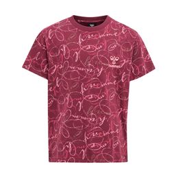 Hummel Shirt 'Merry' girl size 104 Taupe / Light pink / Merlot / Cranberry