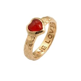 Haze&glory Ring 'Heart Over Heels' Damen Gr&ouml;&szlig;e 58 gold / rot