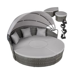 TecTake&reg; Rattan Sonneninsel, widerstandsf&auml;hig, klappbares Sonnendach, variabel aufstellbar