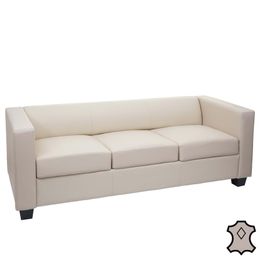 MCW 3er Sofa Lille ~ Leder, creme