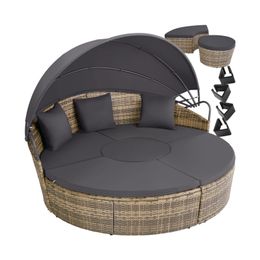 TecTake&reg; Rattan Sonneninsel, widerstandsf&auml;hig, klappbares Sonnendach, variabel aufstellbar