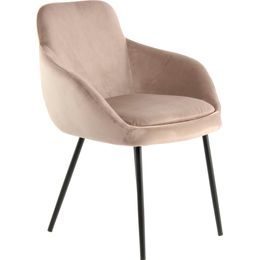 Polsterstuhl Kayoom "Stuhl Cobain 825 2er-Set, einfarbiges Design, minimalistisch gestaltet", grau (taupe), B:60,5cm H:81cm T:60cm, Sitzbezug: 100% Polyester / Gestell: Eisen, Stühle, samtweicher Bezug, weiche Polsterung für ein gemütliches Sitzgefühl