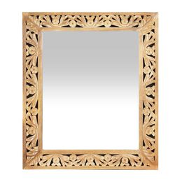 Pharao24.de Designer Wandspiegel mit Holzrahmen Vintage Look