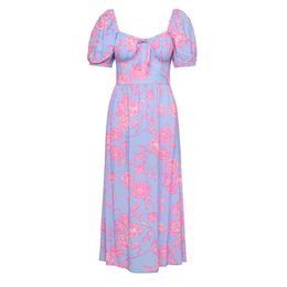 Laurella Kleid Damen Gr&ouml;&szlig;e 44 hellblau / rosa / wei&szlig; Winterkleid
