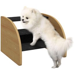 PawHut Hundetreppe 3 Stufen, Haustiertreppe mit Seitenwand für Kleine Hunde