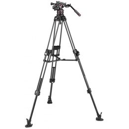 Manfrotto Videokopf Nitrotech 612 mit Stativ 645 Fast Twin Carbon
