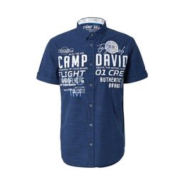 CAMP DAVID Hemd Herren Größe M navy / weiß