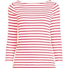 LANDS' END Gestreiftes Baumwollshirt mit 3/4-&Auml;rmeln, Damen,  Braun, Baumwolle, by Lands' End