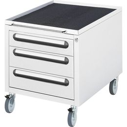 Rau Roll-Container, mit 3 Schubladen, lichtgRau RAL 7035, BxTxH 480 x 600 x 540 mm