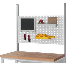 Rau Lochplatte, lichtgRau RAL 7035, Stahlblech, BxTxH 1500 x 40 x 650 mm