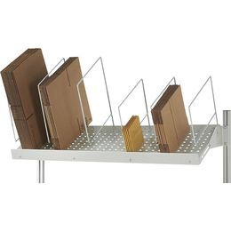 Rau Kartonagenmagazin, lichtgRau RAL 7035, BxT 1250 x 600 mm, 6 Steckb&uuml;gel (3 x 300 mm, 3 x 500 mm)