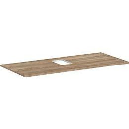 Hansgrohe Xelu Q Konsole 54122230 1180 x 550 mm, Ausschnitt mittig, Aufsatzwaschtisch mit Hahnloch, Eiche Natur