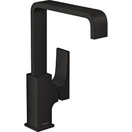 Hansgrohe Metropol Waschtisch-Einhebelmischer 32511670 Ausladung 165 mm, mit Push-Open Ablaufgarnitur, mattschwarz