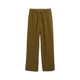 Tom Tailor Denim Damen Musselin Straight Hose, grün, Uni, Gr. XL