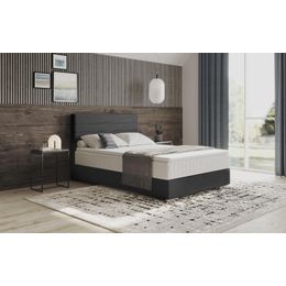 Boxbett MR. COUCH "Stratus 2", grau (stripes 8629 stone), B:147cm L:211cm, 92% Polyester / 8% Nylon, Komplettbetten, Boxspringbett, inkl. Bettkasten und Matratze