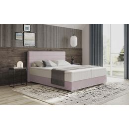 Boxbett MR. COUCH "Stratus 2", rosa (stripes 8626 flamingo), B:187cm L:211cm, 92% Polyester / 8% Nylon, Komplettbetten, Boxspringbett, inkl. Bettkasten und Matratze