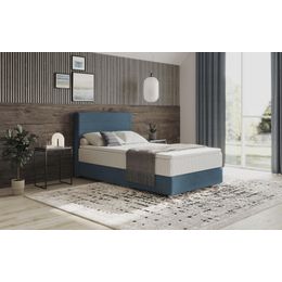 Boxbett MR. COUCH "Stratus 2", blau (velvet 11 ocean), B:127cm L:211cm, 100% Polyester, Komplettbetten, Boxspringbett, inkl. Bettkasten und Matratze