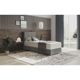Boxbett MR. COUCH "Stratus 2", grau (velvet 91 stone), B:97cm L:211cm, 100% Polyester, Komplettbetten, Boxspringbett, inkl. Bettkasten und Matratze