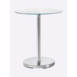 Beistelltisch, silber (chromfarben, glas), B:45cm H:52cm T:45cm, Tische