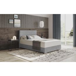 Boxbett MR. COUCH "Stratus 2", grau (savona 13 melange), B:147 L:211, 100% Polyester, Komplettbetten, Boxspringbett, inkl. Bettkasten und Matratze