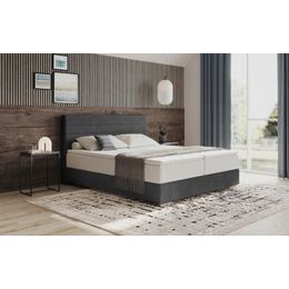 Boxbett MR. COUCH "Stratus 2", grau (aqua clean pascha 214 anthrazit), B:187cm L:211cm, 64% Polyester / 36% Baumwolle, Komplettbetten, Boxspringbett, inkl. Bettkasten und Matratze