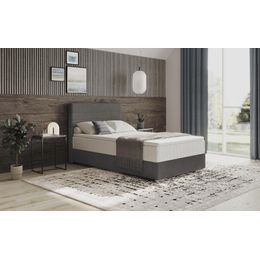 Boxbett MR. COUCH "Stratus 2", braun (aqua clean pascha 412 rock), B:127cm L:211cm, 64% Polyester / 36% Baumwolle, Komplettbetten, Boxspringbett, inkl. Bettkasten und Matratze