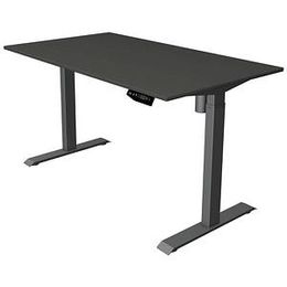 Kerkmann Move 1 elektrisch höhenverstellbarer Schreibtisch anthrazit rechteckig, T-Fuß-Gestell grau 140,0 x 80,0 cm