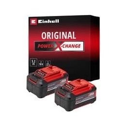 Einhell Akku Power-X-Change Plus TWIN-PACK 18Volt 5,2Ah rot/schwarz, 2 St&uuml;ck, ohne Ladeger&auml;t