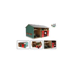 KIDS GLOBE KidsGlobe Werkstatt mit Lagerraum 1:32 Dach aufklappbar Tore beweglich, 41x54x32