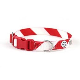 Barkalot Hundehalsband Recyceltes Polyester wei&szlig;/ rot L