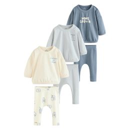 next Set Jungen Gr&ouml;&szlig;e 74 creme / rauchblau / taubenblau