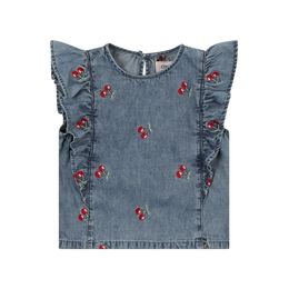 Only Mini Blusentop 'KMGDandy' M&auml;dchen Gr&ouml;&szlig;e 92 blue denim / hellgr&uuml;n / kirschrot / wei&szlig;