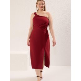 Trendyol Curve Kleid Damen Gr&ouml;&szlig;e 48 bordeaux Winterkleid