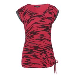 Koroshi T-Shirt Damen Gr&ouml;&szlig;e S rot / schwarz / silber