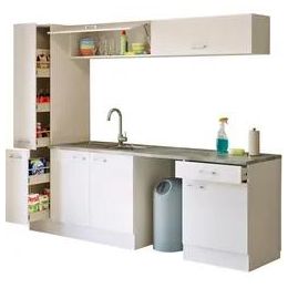Schrank-Set Flex-Well "L-240-1902-000-Lucca", weiß, caledonia, B:240cm H:200cm T:60cm, Kastenmöbel-Sets, Gesamtbreite 240 cm, inkl. Einbauspüle
