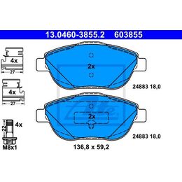 ATE Bremsensatz, Scheibenbremse vorne rechts links belüftet 283mm für PEUGEOT CITROËN VAUXHALL OPEL DS 4249J6 1607083180 3557911 1420-43046