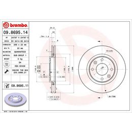 Brembo Bremsensatz-Vorderachse COATED DISC LINE / STANDARD Bremsensatz, Scheibenbremse vorne rechts links innenbelüftet 266mm für CITROËN (DF-PSA) PEU