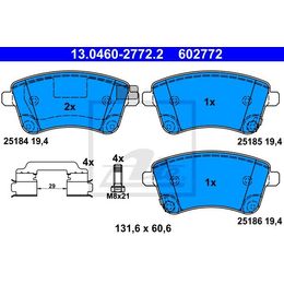 ATE Bremsensatz-Vorderachse Bremsensatz, Scheibenbremse vorne rechts links belüftet 280mm für HYUNDAI KIA 51712-1H000 51712-1H100 58101-1PA00 SG000008