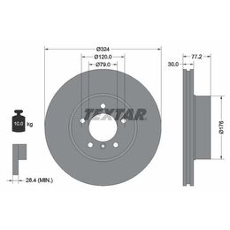 TEXTAR Bremsscheibe PRO+ vorne rechts links innenbelüftet 324mm für BMW 34116864906 34116864905 34116767269 92122605